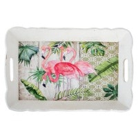 Wooden Flamingos Tray - Globe Imports
