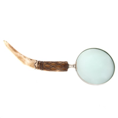 Horn Handled Magnifying Glass - Globe Imports