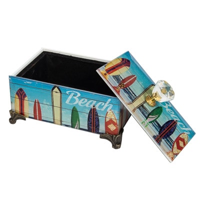 Wood and Glass Surfs Up Box - Globe Imports
