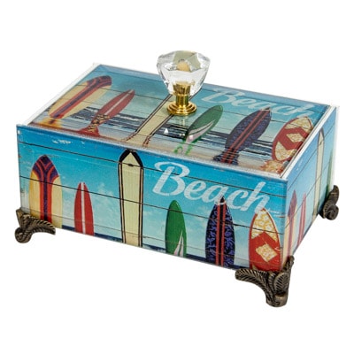 Wood and Glass Surfs Up Box - Globe Imports
