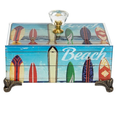 Wood and Glass Surfs Up Box - Globe Imports