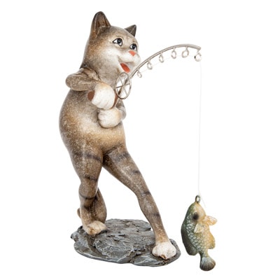 Cat Fishing Figurine - Globe Imports