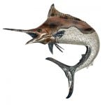 Leaping Marlin Metal Wall Decor - Globe Imports