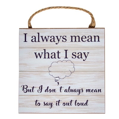 Mean What I Say Sign - Globe Imports