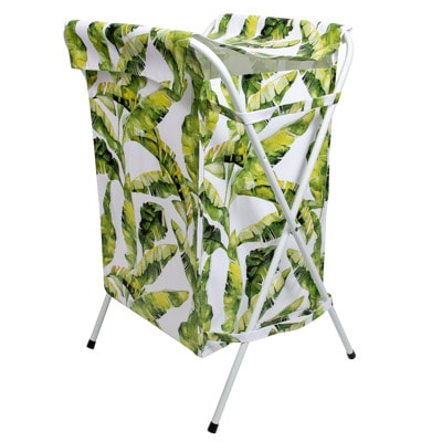 Green Leaves Folding Hamper - Globe Imports