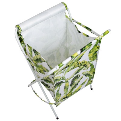 Green Leaves Folding Hamper - Globe Imports