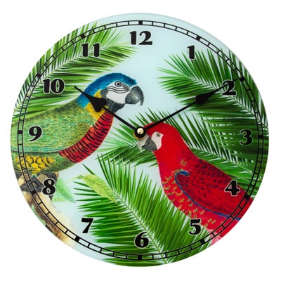 Macaw Parrots Wall Clock - Globe Imports