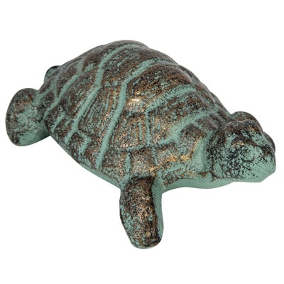 Verdigris Finish Turtle Paperweight - Globe Imports