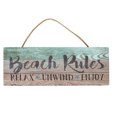 Beach Rules Sign - Globe Imports