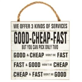 Good Cheap Fast Sign - Globe Imports