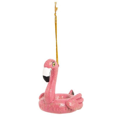 Flamingo Pool Float Hanging Ornament - Globe Imports