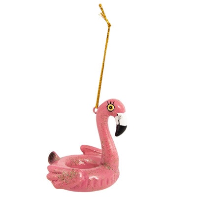 Flamingo Pool Float Hanging Ornament - Globe Imports