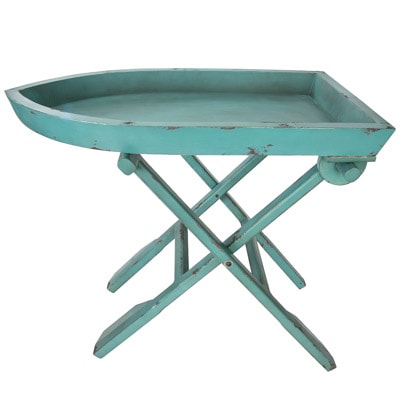 Aqua Wooden Boat and Oars Table - Globe Imports