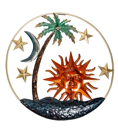 20 1/2 Inches High Assorted Celestial Metal Wall Art - Globe Imports