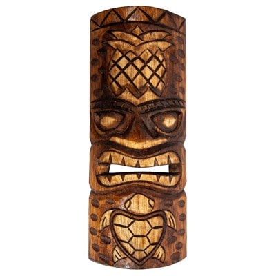 Carved Tiki Mask with Island Design - Globe Imports