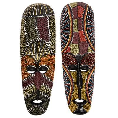 Assorted African Style Dotted Mask - Globe Imports