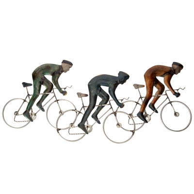 Metal Cyclist Wall Sculpture - Globe Imports