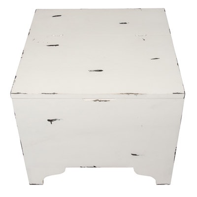 White Wooden Storage Box - Globe Imports