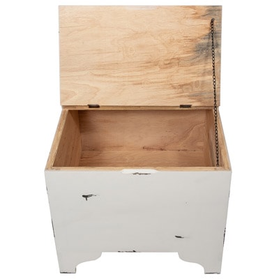 White Wooden Storage Box - Globe Imports