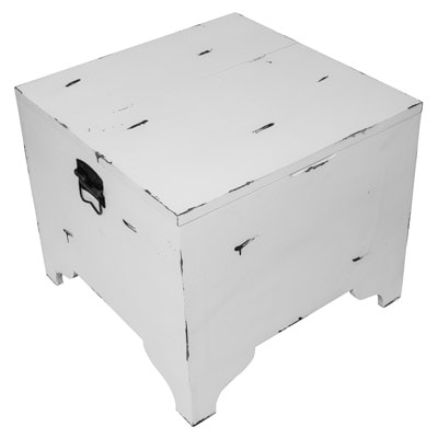White Wooden Storage Box - Globe Imports
