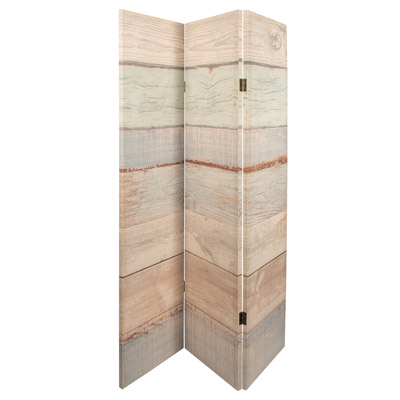 Wood Look Linen Screen - Globe Imports