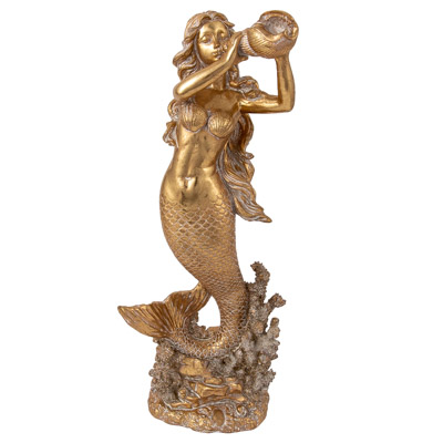 Mermaid Holding Sea Shell - Globe Imports