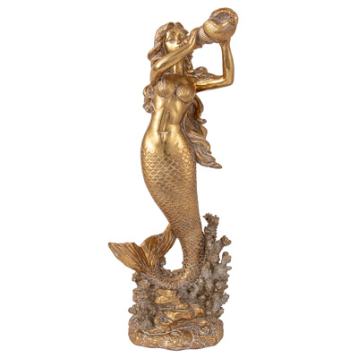Mermaid Holding Sea Shell - Globe Imports