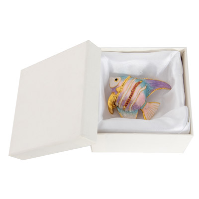 Bejeweled Fish Shaped Trinket Box with Gift Box - Globe Imports