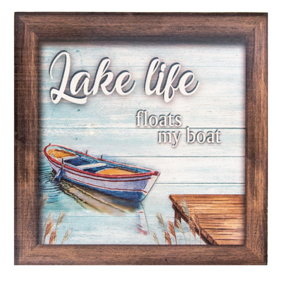 Lake Life and Boat Sign - Globe Imports