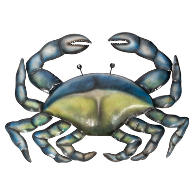 Metal Blue Metal Wall Crab - Globe Imports