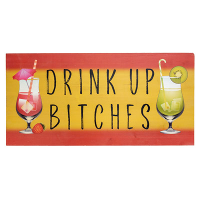31 1/2 Inches Wide x 15 3/4 Inches High Drink Up Sign - Globe Imports