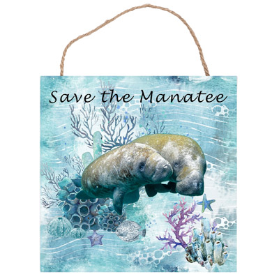 Assorted Manatees Sign - Globe Imports
