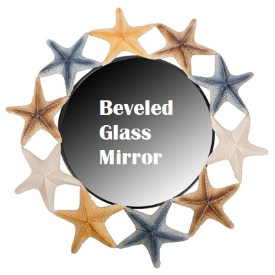 37 Inches Wide Metal Starfish Beveled Mirror - Globe Imports