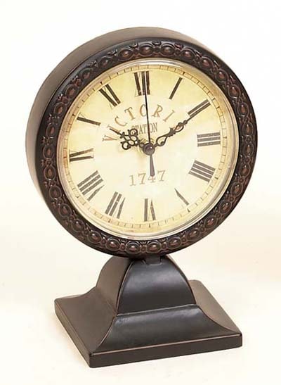 Metal Table Clock - Globe Imports