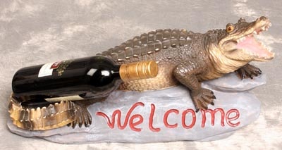 Welcome Alligator & Bottle Holder - Globe Imports