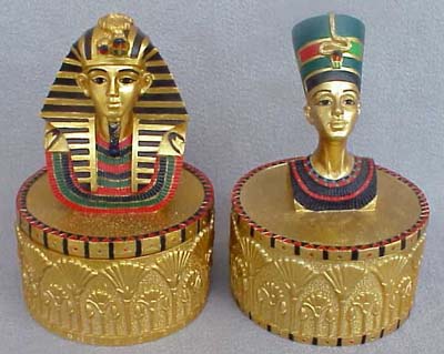Set of 2 Polyresin Egyptian Boxes - Globe Imports