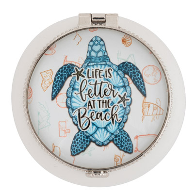 Beach Loving Turtle Trinket Box - Globe Imports