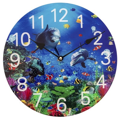 Glass Undersea Wall Clock - Globe Imports