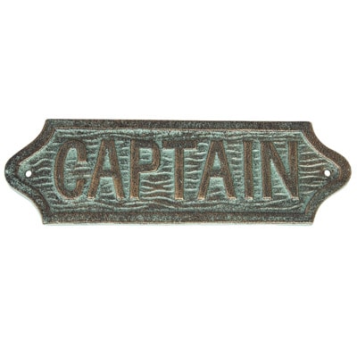 Verdigris Finish Captain Plaque - Globe Imports