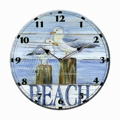 Ceramic Seagull Beach Clock - Globe Imports