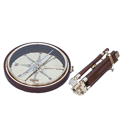 Large Compass on Tripod - Globe Imports