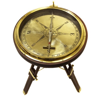Large Compass on Tripod - Globe Imports