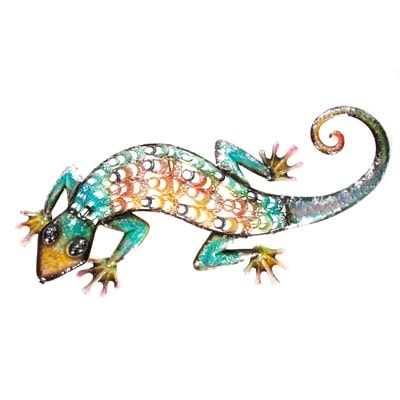 Multicolored Metal Wall Lizard - Globe Imports