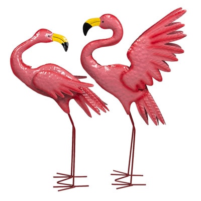 Set of 2 Flamingo Figurines - Globe Imports