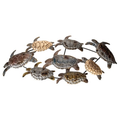 Metal Wall Sea Turtle Cluster - Globe Imports