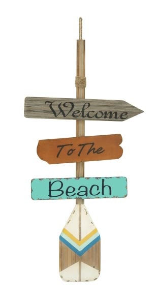 Welcome to the Beach Oar Sign - Globe Imports