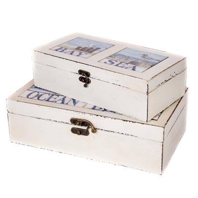 Set of Two Nautical Boxes - Globe Imports