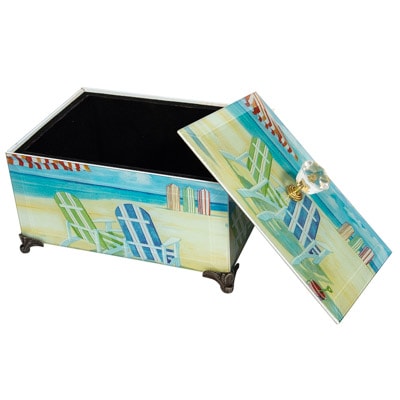 Wood and Glass Beach Chairs Box - Globe Imports