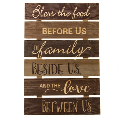 Bless the Food Family and Love Sign - Globe Imports