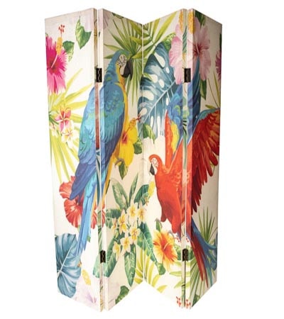 Tropical Birds Room Divider - Globe Imports